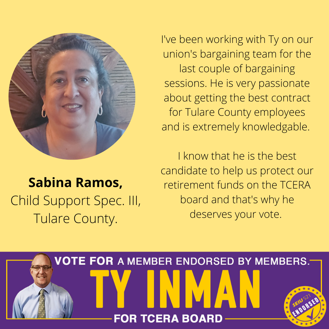 SEIU 521 Endorses Ty Inman for TCERA Board – SEIU Local 521